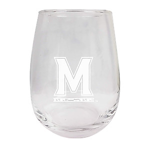 R and R Imports Maryland Terrapins Etched Stemless Wine Glass 15 oz 2-Pack Officially Licensed Collegiate Product