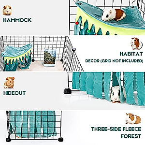 ONEJU Guinea Pig Hideout, 2 Pack Hideout for Guinea Pig, Guinea Pig Hideouts, Guinea Pig Cage Accessories for Guinea Pig, Bunny, Hamster, Chinchilla, Rabbit Without Metal Fences - Green 2 Pack