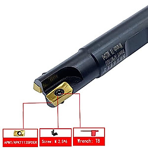 GBJ 5/8" * 5/8 * 3”-2T +2pcs APMT1135PDER 90 ° Indexable End Mill Holder Carbide Inserts Machining Steel,Iron Square Shoulder Face milling Slotting Milling Arbor (5/8" * 5/8 * 3”-2T + APMT1135PDER)