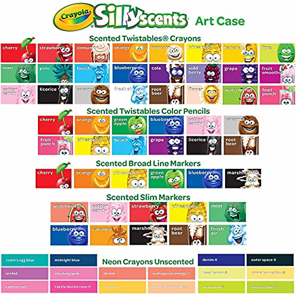 Crayola Silly Scents Inspiration Art Case, 80+ Art Supplies, Easter Gift for Kids, Ages 5, 6, 7, 8 [Amazon Exclusive]