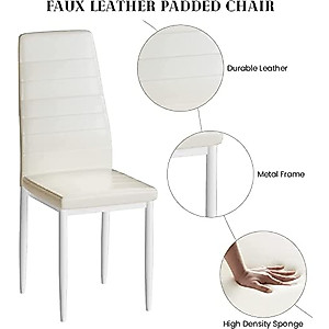 Faux Marble Dining Set for Small Spaces Kitchen 4 Table with Chairs Home Furniture