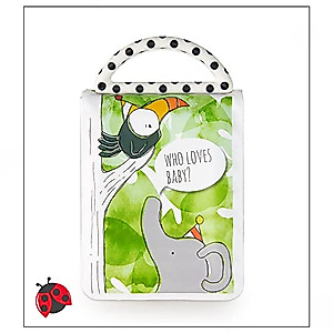 Sassy Developmental Look Book Photo Album | High Contrast Colors and Patterns | Drool Resistant Pages Hold Photos