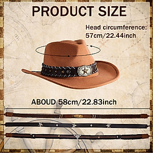 Lyrow 12Pcs Hat Bands for Cowboy Hat Leather Turquoise Beaded Hat Bands Ethnic Western Rural Hat Belts for Women Men Cowgirl (Classic)