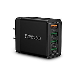 USB Wall Charger Block,Aioneus 40W 4-Port Fast Charging Block,QC 3.0 USB Cube Charger Plug for iPhone 14 13 12 11 Pro Max XS XR X 8 7 6 6S Plus,Charging Box Brick with Samsung,LG,Moto,Android Phones