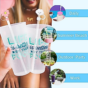 6PCS Straw Covers Cap for Stanley Cup 40 Oz, 10mm/0.39in Silicone Straw Tips Covers, Silicone Straw Topper Compatible with Stanley 30&40 Oz Tumbler with Handle, Reusable Dust-Proof Spill Proof Stopper