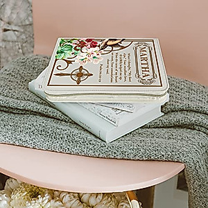 10x7 Inch Personalized Bible Cover – Create Your Own Design, Custom Bible Cover and Carrying Case with Handle – Leatherette Book Covers and Bible Case for Women - White (Design 6)