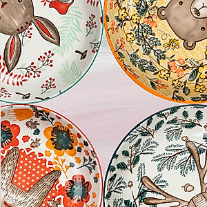 Pasta Bowls,Serving Dinner Bowls,Set of 4,26 Ounce Ceramic Bowls for Salad Fruit Dessert Appetizer and Kitchen,Cute Cartoon Bowls Microwave & Dishwasher Safe