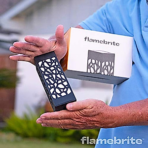 BRIGHTOLOGY Flamebrite Outdoor Pathway Solar Lights (4 Lights), Garden & Landscape Light l Flickering Glow, Wire-Free, Auto On/Off, Dusk to Dawn Technology