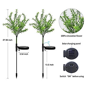 Idefair Solar Garden Lights Tree Outdoor Multi-Color Changing LED Stake Lights Flower for Garden, Patio, Yard and Decoration Solar Flickering Tree Lights (Tree,2 Pack)