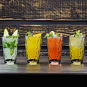 4-Pack Plastic Clear Water Tumblers, 10-ounce Transparent Unbreakable Drinking Glasses, Acrylic Reusable Juice Wine Cups Dishwasher Safe Bathroom Cups Camping Portable Cups, Easy To Storage (Clear)