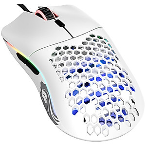 Glorious Gaming Model O Wired Gaming Mouse 67g Superlight Honeycomb Design, RGB, Pixart 3360 Sensor, Omron Switches, Ambidextrous - Matte White