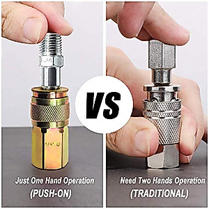 YOTOO Heavy Duty Air Swivel Fitting Kit with 1/4" Industrial Air Hose Fittings Universal Quick Coupler and Swivel Quick Plugs