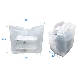 Reli. To Go/Take Out Bags (250 Count Bulk)(Large 23"L x 12" W x 12.5"H) Reusable Plastic Bags with Handles | Die Cut Handle - Plastic | Use for Shopping, Business, Carry Out, Restaurant