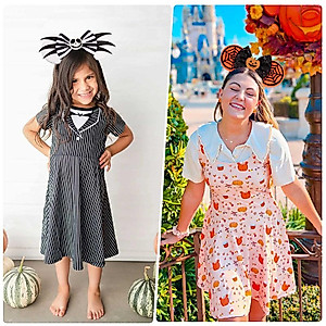 UNSPAZ Halloween Mouse Ears Headband, 2 PCS Halloween Ears Pumpkin and Jack Halloween Headband for Adults Women Kids, Halloween Accessories