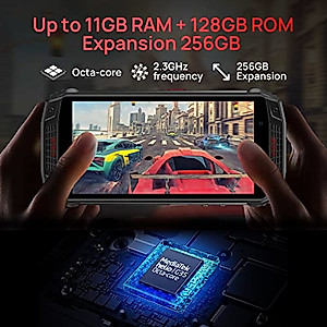 Ulefone Armor 15 Rugged Smartphone (Build-in TWS Earbuds), Android 12, Dual Stereo Speakers, 5.45'' HD+ IP68 Waterproof Mobile Phone Unlocked, 6GB+128GB, 16MP+13MP+12MP, GPS NFC FM- Black