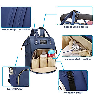 Diaper Bag with Organizing Pouches, Nappy Bags Handbag Multifunction Diaper Bag for Baby Care Travel Backpack Large Capacity Blue