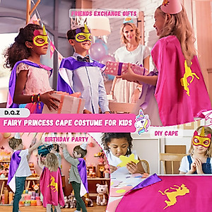 D.Q.Z Superhero Costumes for Girls Toddlers Super Hero-Cape with Rainbow TuTu, Big Sister Gifts for Little Princess Dress Up (Rose)