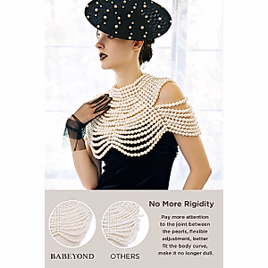 BABEYOND Women’s Pearl Body Chain – Fashion Necklace Top Shawl Handmade Jewelry for Women