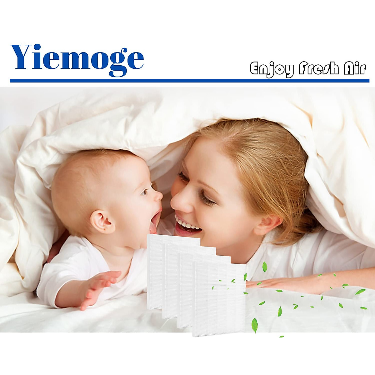 Yiemoge True HEPA Replacement Filter Compatible with Winix C545 Air Purifier, Winix Model C545 P150 B151 113050 Filter S, Part Number 1712-0096-00 (4 HEPA Filters)