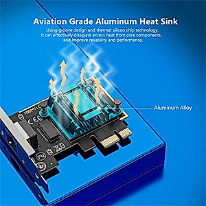 2.5GBase-T PCIE Network Card 2500/1000/100Mbps PCI Express Gigabit Ethernet Adapter, Network Adapter for PC, Supported Windows 11/10/8/7 and Mac 10.7 (Above)