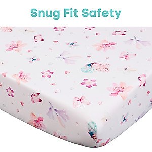 La Premura Blush Floral Butterfly Toddler Bedding Set, Girl Toddler Bed Set, Toddler Bed Sheets, Toddler Bedding Sets for Girls, Toddler Bed Girl, Toddler Comforter Set