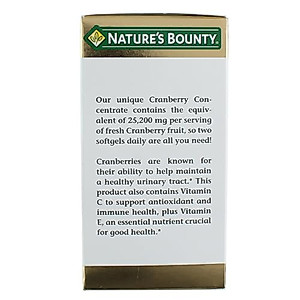 Nature's Bounty Cranberry Dietary Supplement 60 Soft Gels