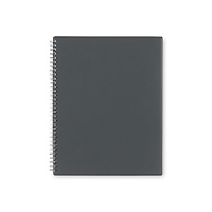 Blue Sky Notes Professional Notebook, Flexible Cover, Twin-Wire Binding, 8.5" x 11", Gray