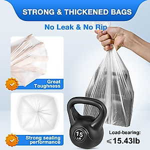 Charmount Small Trash Bags 1.2 Gallon, 102 Count Garbage Bags Bathroom Trash Can Liners,fit 4.5-5 Liter Clear