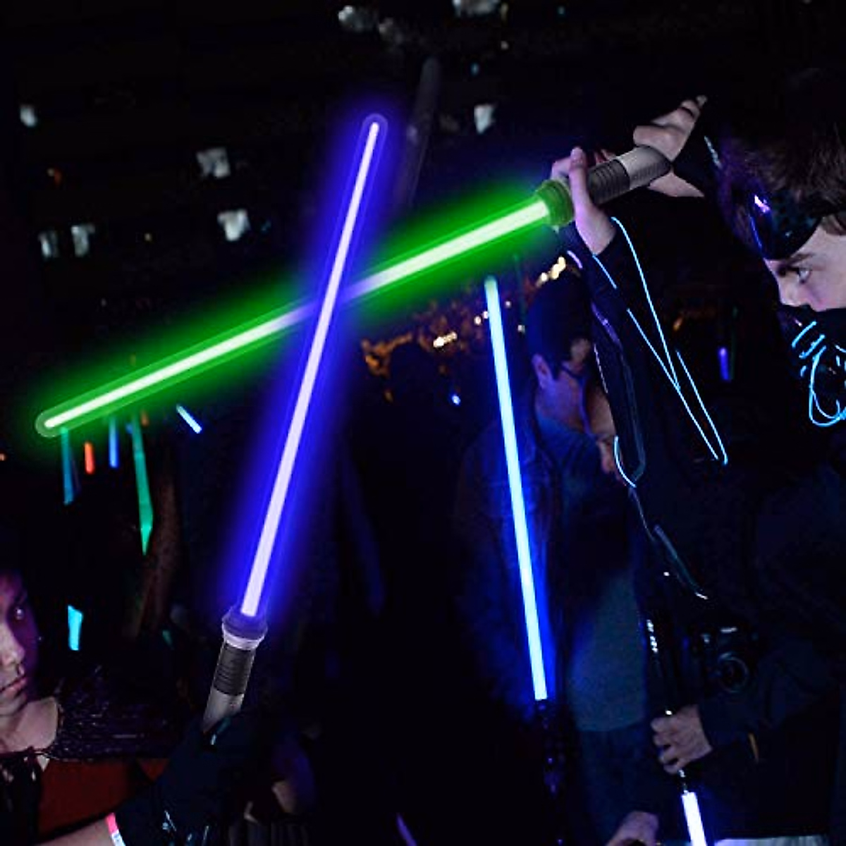 Beyondtrade 2-in-1 Lightsabers for Kids Anti-Breaking LED Light up Sword FX Dual Saber with Sound (Motion Sensitive) for Galaxy War Fighters Halloween Costume Accessories Xmas Presents