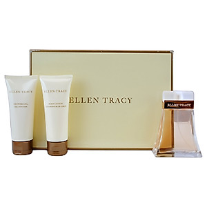Tracy by Ellen Tracy for Women 3 Pc Gift Set 2.5oz EDP Spray, 3.4oz Body Lotion, 3.4oz Shower Gel