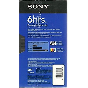 Sony VHS T-120 Standard Grade 5 Pack 6 Hour Tapes High Durability