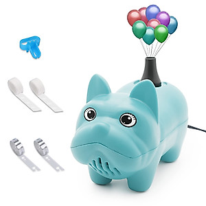 LIKEE Electric Balloon Pump Portable Balloon Inflator Air Blower with Balloon Arch &Garland Tools for Party Decoration (Green)