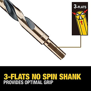 DEWALT Drill Bit Set, 21-Piece, 135 Degree Split Point, 31 Degree Helix, Black Oxide Coated, For Plastic, Wood and Metal (DWA1181)