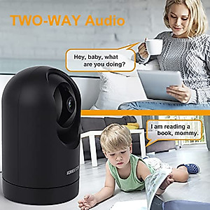 Konnek Stein Indoor Security Camera Wireless, 2K Smart Home IP Camera 2.4G/5G Dual-Band WiFi Connection, Two-Way Audio, AI Human Motion Detection, Night Vision, App Remote Control - Black