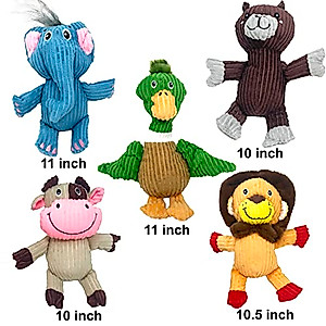 Jalousie 5 Pack Tough Layer Plush Dog Toys Assortment Value Bundle Dog Squeaky Toys Assortment Puppy Pet Mutt Dog Toy Dog Squeak Toy for Medium Large Dogs