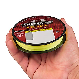 SpiderWire Stealth® Superline, Hi-Vis Yellow, 50lb | 22.6kg, 300yd | 274m Braided Fishing Line, Suitable for Freshwater and Saltwater Environments
