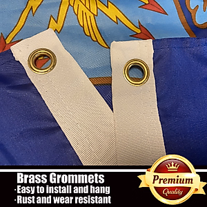 Air Force Crest Emblem Flag 3x5 Outdoor Double Sided 3 Ply- US Coat of Arms Military USAF Flags-Vivid Color Clear Pattern Reinforcement Sewing Durable Polyester with 2 Brass Grommets