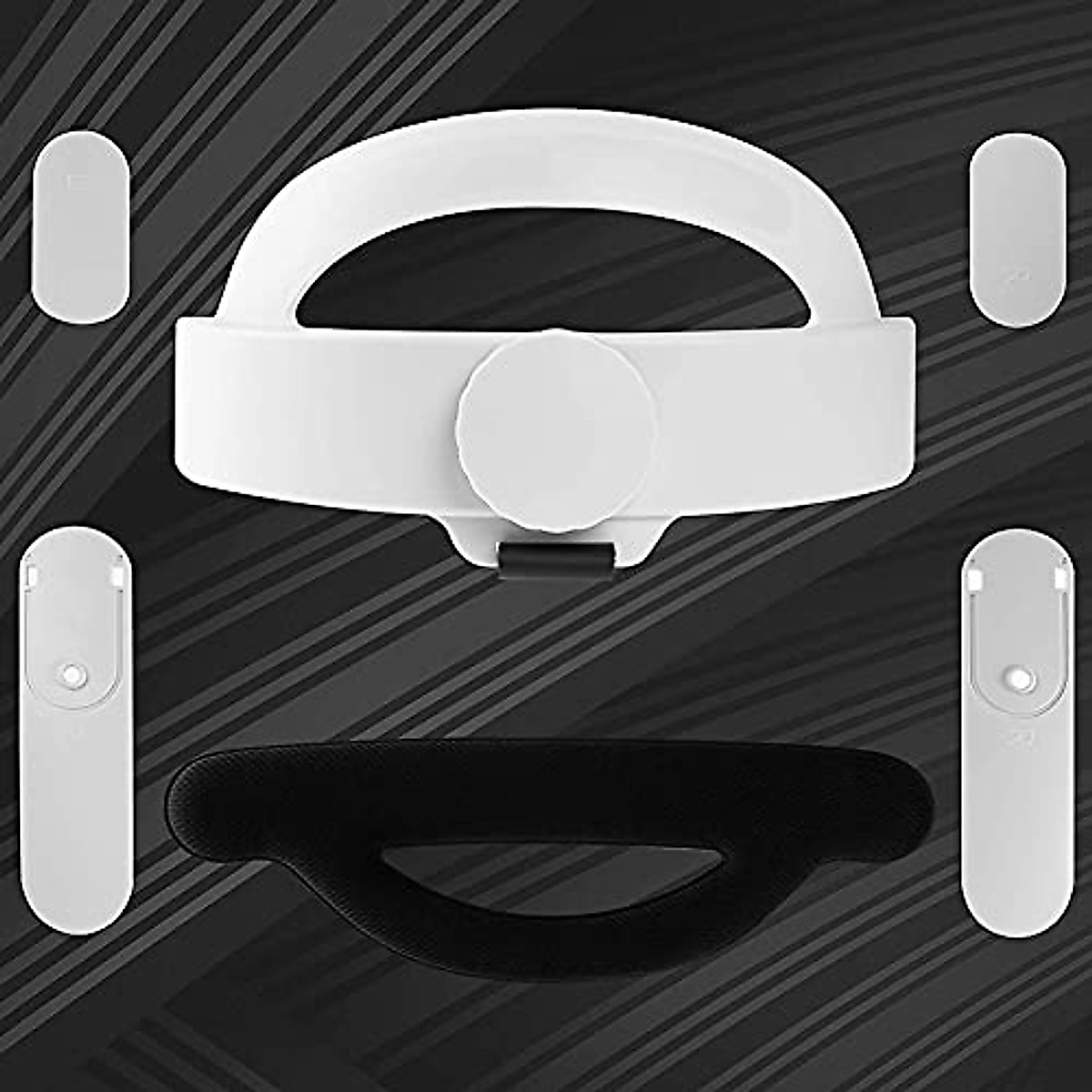 Mogzank VR Headband for Quest 2, Replacement for Elite Strap Clock Button Adjustable Non-Slip Head Strap VR Accessories