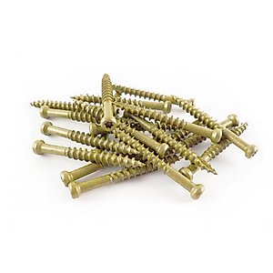 WoodPro Fasteners TH9X3-1 Number-9 by 3-Inch Trim Head Wood Construction Screws, T15, 1-Pound Net Weight, 91-Piece , Gold