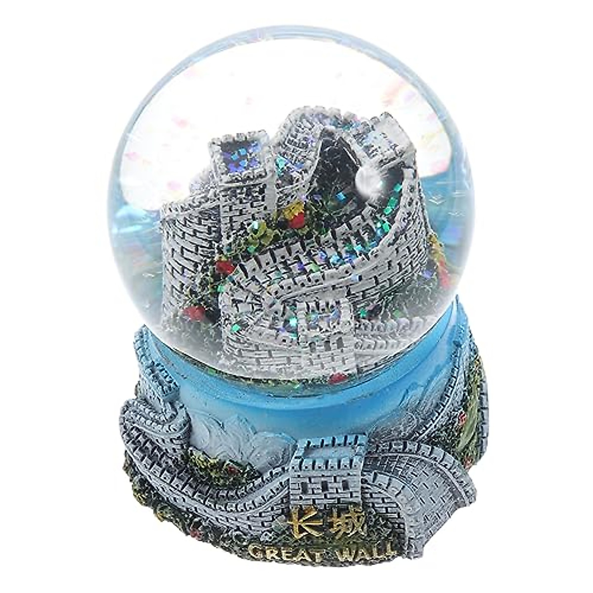 NOLITOY 1pc Great Wall Crystal Ball tablescape Decor Christmas Ornaments Chinese Decor Clear Snow Globe Crystal Snow Globe Nativity Snowglobe Tourist Attractions Crystal Ball Water Desktop