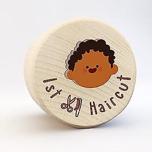 Baby First Hair Keepsake Box, Wooden Baby Memory Souvenir Collection Box, Toddler Gifts Kids Keepsake Box Kids Gifts Box, Cute Lost First Haircut Keepsake, Baby Toddler Hair Case for African Boy