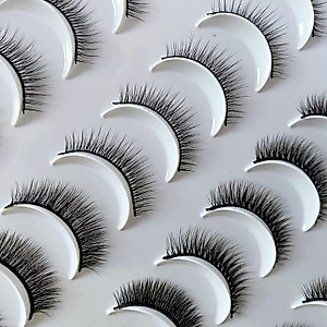 DAODER Lashes Short Eyelashes Natural Look Faux Mink Lashes Wispy Medium Length False Eyelashes 9~11mm Reusable Eye Lashes Pack Variety Styles 20Pairs Black