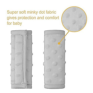 Pro Goleem Car Seat Strap Covers for Babies Soft Car Seat Strap Shoulder Pads for All Car Seats, Stroller, Pushcar, Gray
