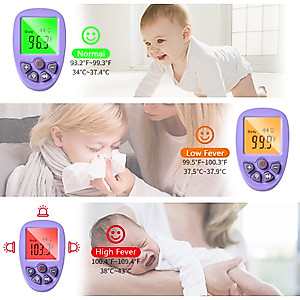 Forehead Thermometer, Non-Contact Infrared Adult and Child thermometers, with Fever Alarm, Accurate Reading and Memory Function, for Indoor and Outdoor use, 1 Second Results