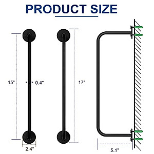 Towel Racks for Bathroom Wall Mounted，Towel Holder for Rolled Towels,Bathroom Towel Storage,Bath Towel Holder Organizer for Folded Large Towel Washcloths by WEKEY-Black