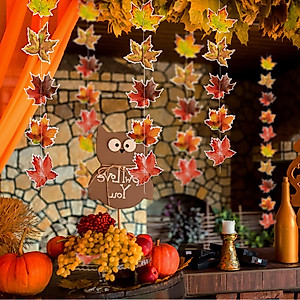 8pcs Fall Garland Maple Leaf Hanging Decor Banner Backdrop Streamer Thanksgiving Decorations Fall Themed Party Baby Shower Bridal Shower Wedding