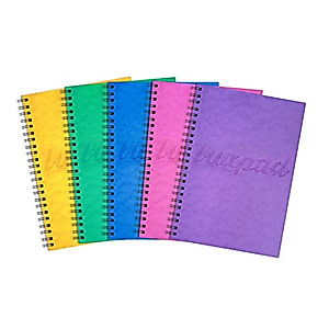 Luxpad 120 Page A5 FSC Wirebound Notebook with Durable Pressboard Covers [Assorted Pack of 10]