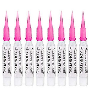 VICTHY 10pcs Special Pet Nail Adhesive Glues & 15pcs Applicator Tips for Dog or Cat Nail Caps
