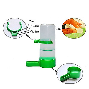 Ochine 4Pcs Bird Water Feeder Plastic Drinker Waterer Clip Food Dispenser Feeders Automatic Birds Feeders Hanging Cage Water Dispenser Feeders for Parrot Budgie Cockatiel Lovebirds Chicken