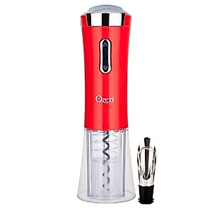 Ozeri Nouveaux II Electric Wine Opener with Foil Cutter, Wine Pourer and Stopper